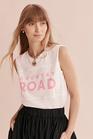 Pink Multi Verified Australian Cotton Modern Logo Tank - T-Shirts ...