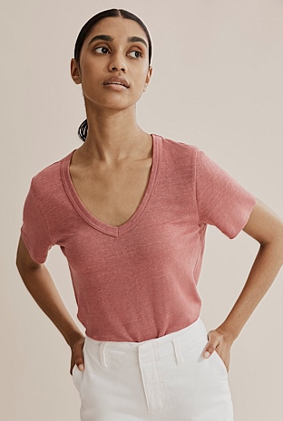 Cardamom Short Sleeve Linen T-Shirt - T-Shirts & Tops | Country Road