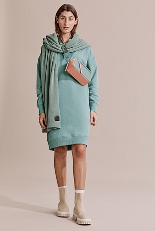 Petrol Australian Cotton Modern Sweat Dress - Natural Fibres | Country Road