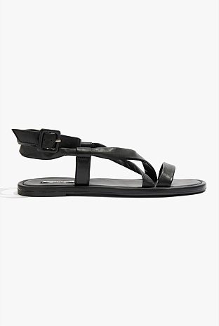 Black Leather Zahara Sandal - Sandals & Thongs | Country Road