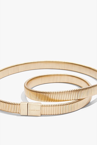 Gold Metal Stretch Belt - Belts | Country Road