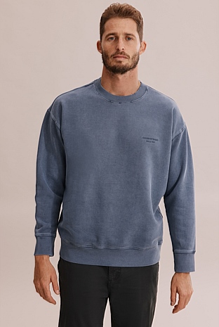Washed Navy Oversized Vintage Wash Sweat - Sweats | Country Road