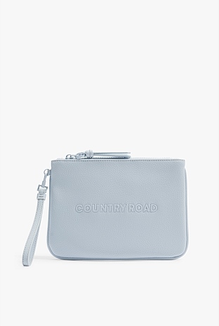 Pale Blue Branded Zip Pouch - Wallets & Pouches | Country Road