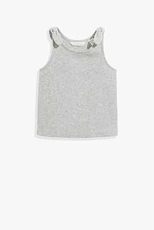 Light Grey Marle Organically Grown Cotton Knot Rib Tank - T-Shirts ...