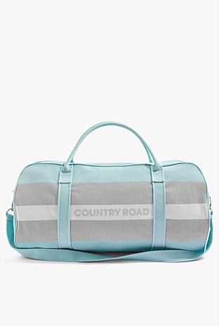 Seafoam Australian Cotton Stripe Detail Logo Tote - Bags | Country Road