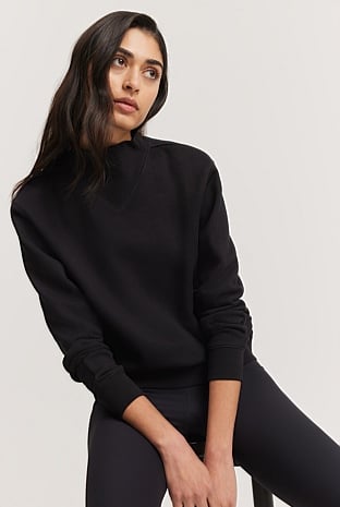 Black Towards Circularity - Recycled Cotton Rib Detail Sweat - Natural ...