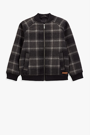Charcoal Check Bomber - Jackets & Coats | Country Road