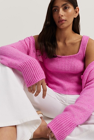 Floss Pink Knit Tank - Knitwear | Country Road