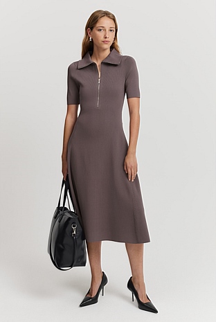 Truffle Compact Knit Dress - Dresses | Country Road