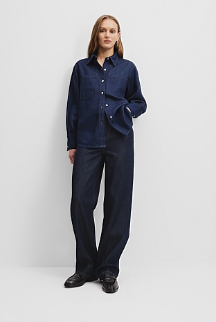 Indigo Rinse Pocket Detail Shirt - Shirts | Country Road