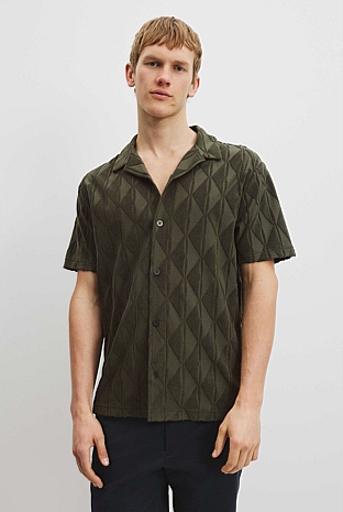 Eden Green Australian Cotton Blend Tile Terry Short Sleeve Shirt ...