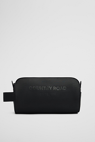 Black Textured Recycled Nylon Country Road Washbag - Bags | Country Road