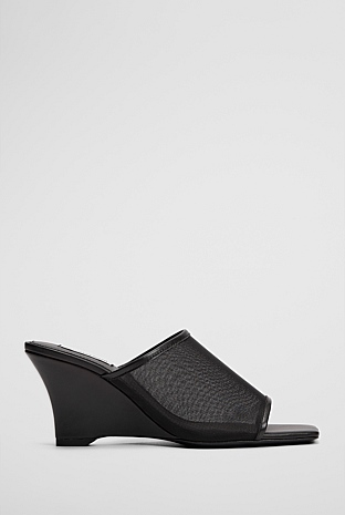 Black Regina Mesh Wedge - Event | Country Road