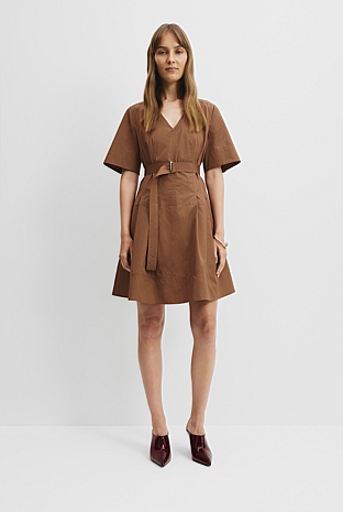 Hazelnut Fit-and-Flare Mini Dress - Dresses | Country Road