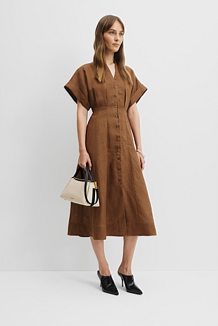 Hazelnut A-Line Midi Dress - Dresses | Country Road