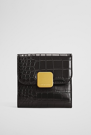 Black Croc-Embossed Wallet - Wallets & Pouches | Country Road