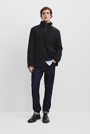 Graphite Moleskin Funnel Neck Jacket - Jackets & Coats | Country Road
