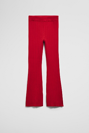 Fiesta Red Rib Knit Pant - Pants | Country Road