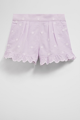 Lilac Spot Spot Scalloped Short - Shorts | Country Road