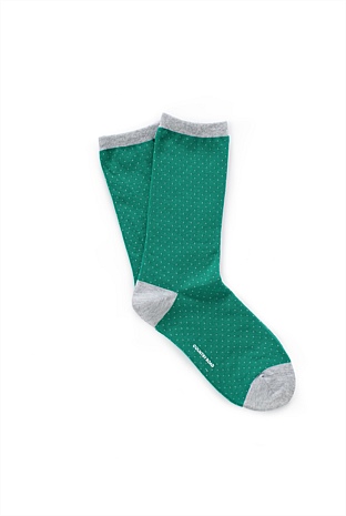 Emerald Pin Dot Crew Sock - Socks & Tights | Country Road