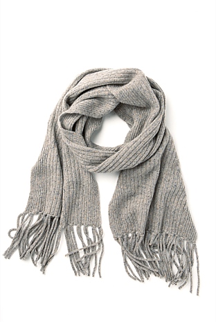 Warm Grey Ribbed Scarf - Accessories | Country Road