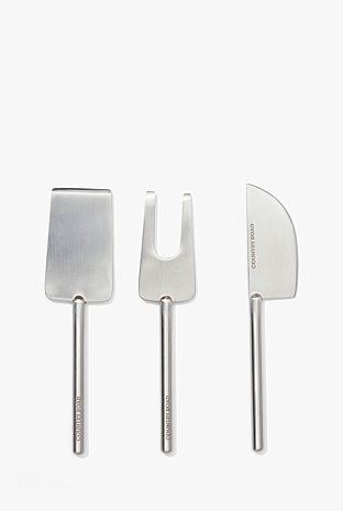 Brushed Steel Mala Cheese Knife Set of 3 - Serving | Country Road