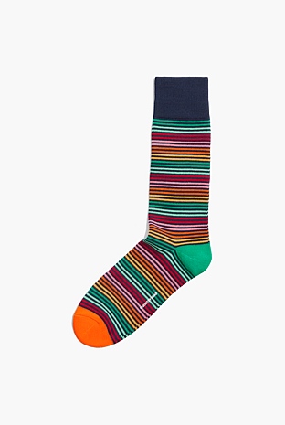 Multicolour Rainbow Stripe Sock - Socks | Country Road