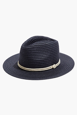 Navy Rope Trim Trilby - Hats, Scarves & Gloves | Country Road