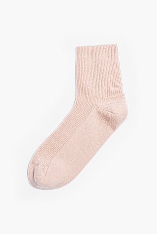 Almond Pink Cashmere Rib Sock - Socks & Tights | Country Road