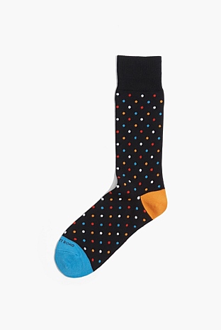 Dark Navy Multi Dot Sock - Socks | Country Road