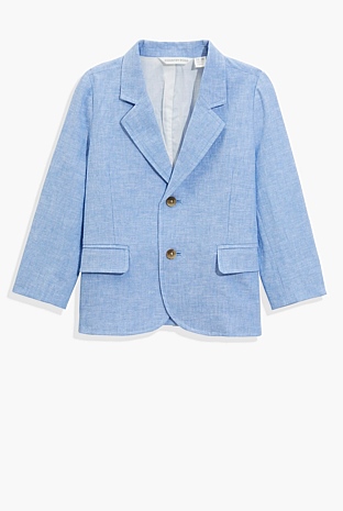Pale Blue Linen Blazer - Jackets & Coats | Country Road