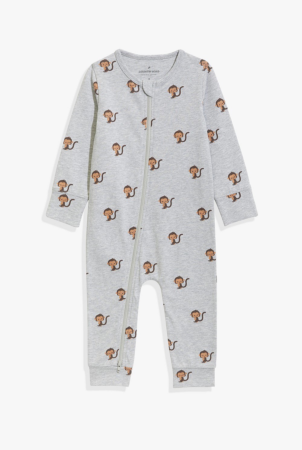 Light Grey Marle Organically Grown Cotton Unisex Monkey Jumpsuit ...