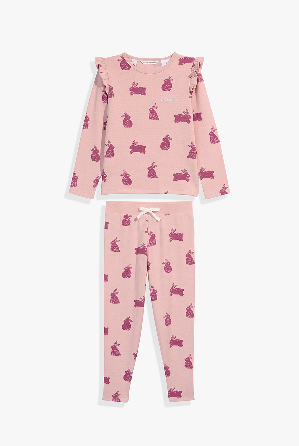 Ash Pink Organically Grown Cotton Bunny Pyjama Set - Natural Fibres ...