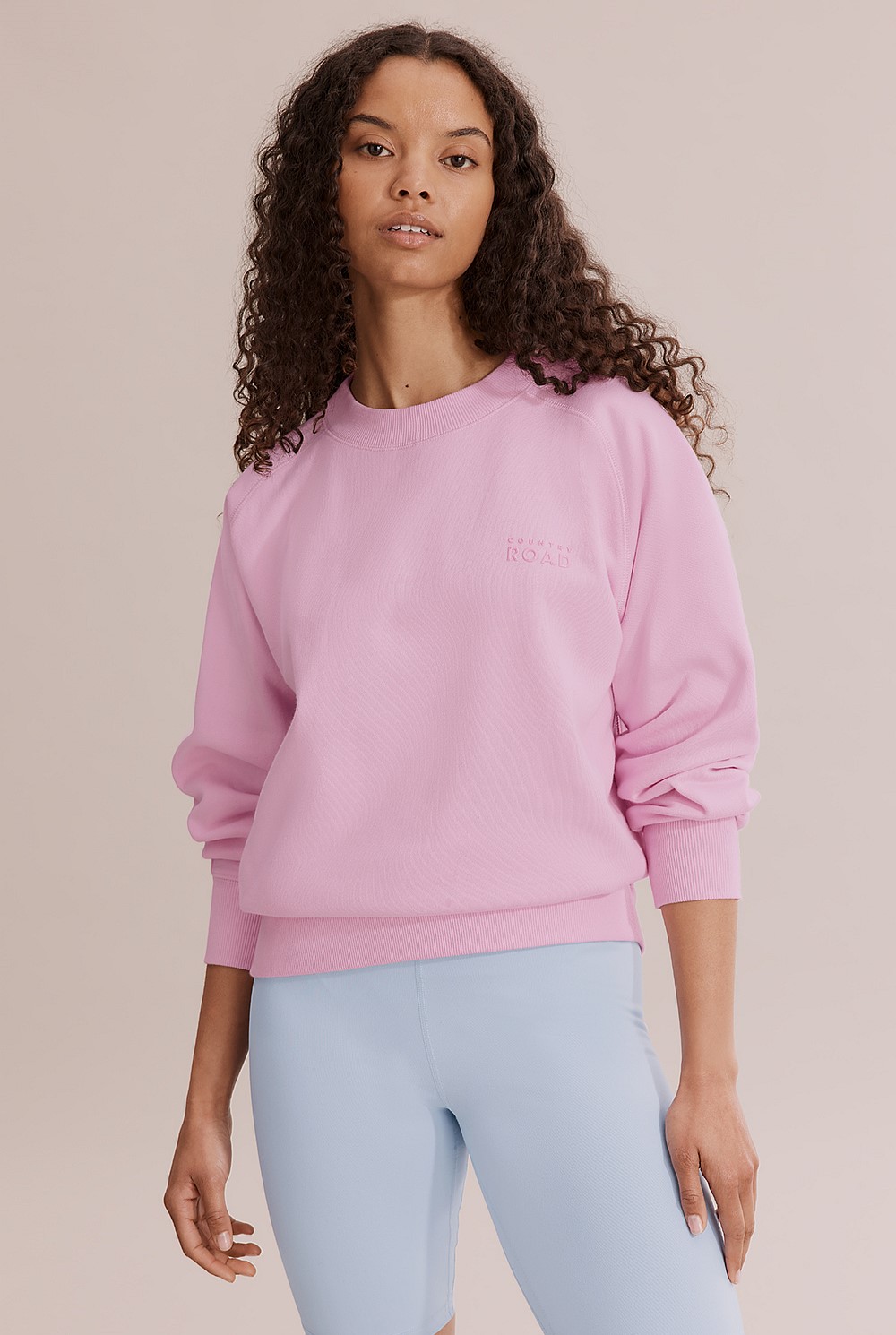 Sugar Pink Cotton Casual Logo Sweat - Sweats | Country Road
