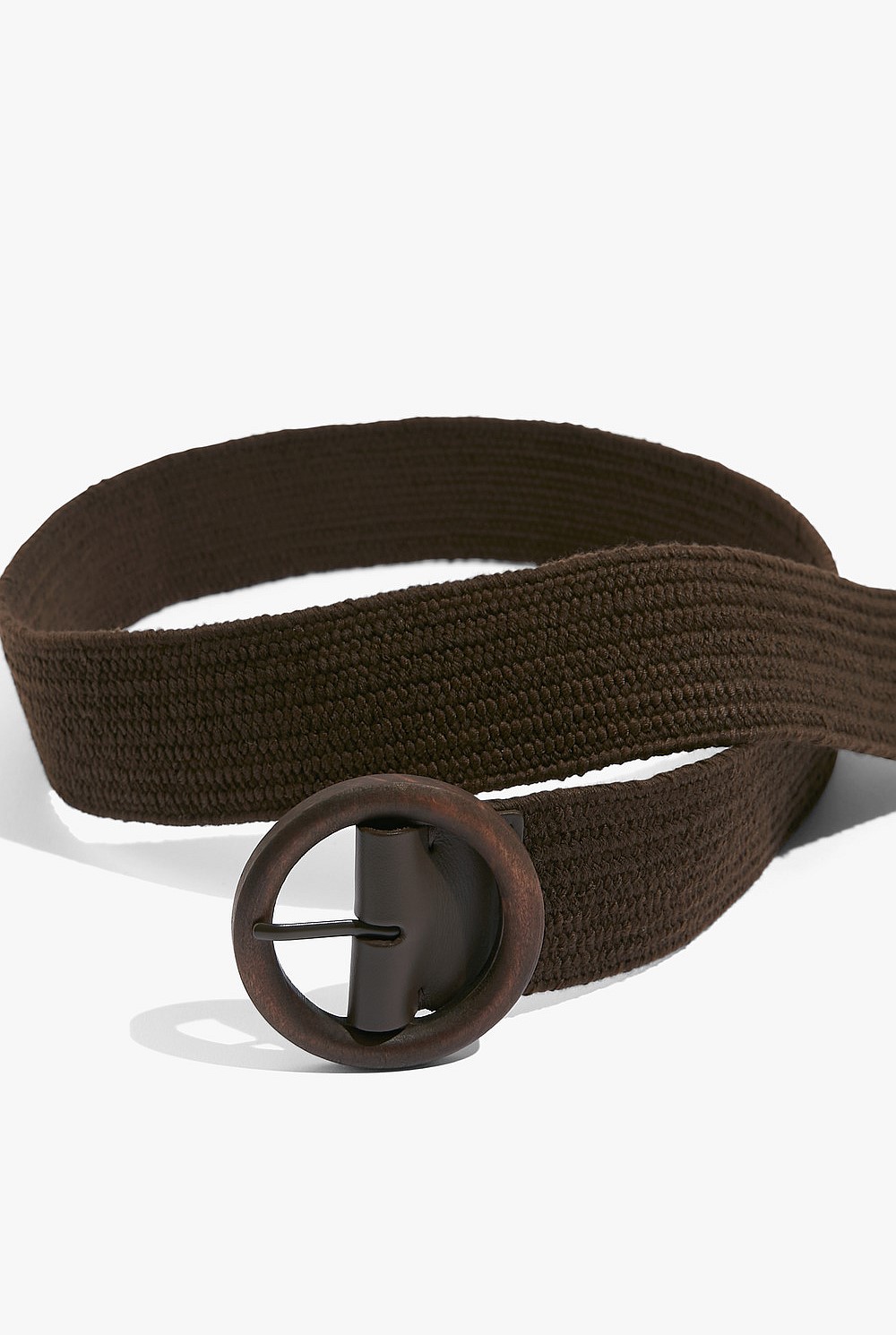 Chocolate Recycled Polyester Woven Stretch Belt - Belts | Country Road