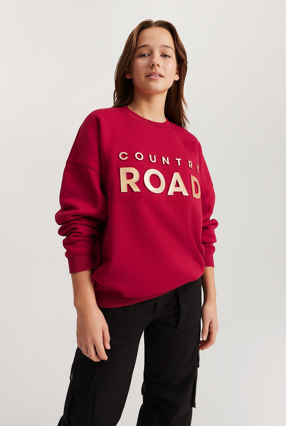 Teen Cotton Blend Metallic Logo Sweat - Sweats | Country Road