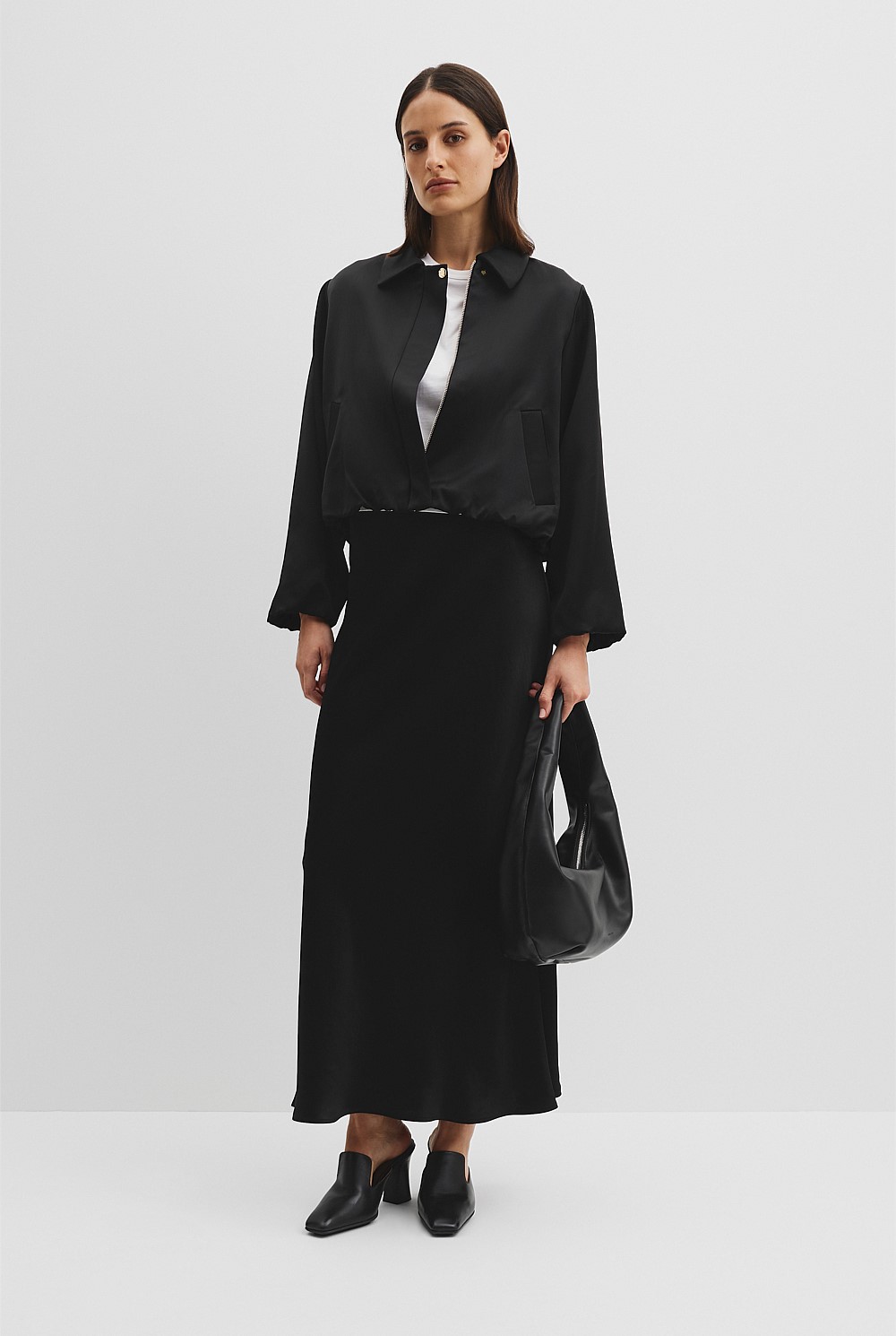 Black Satin Bubble Jacket - Jackets & Coats | Country Road