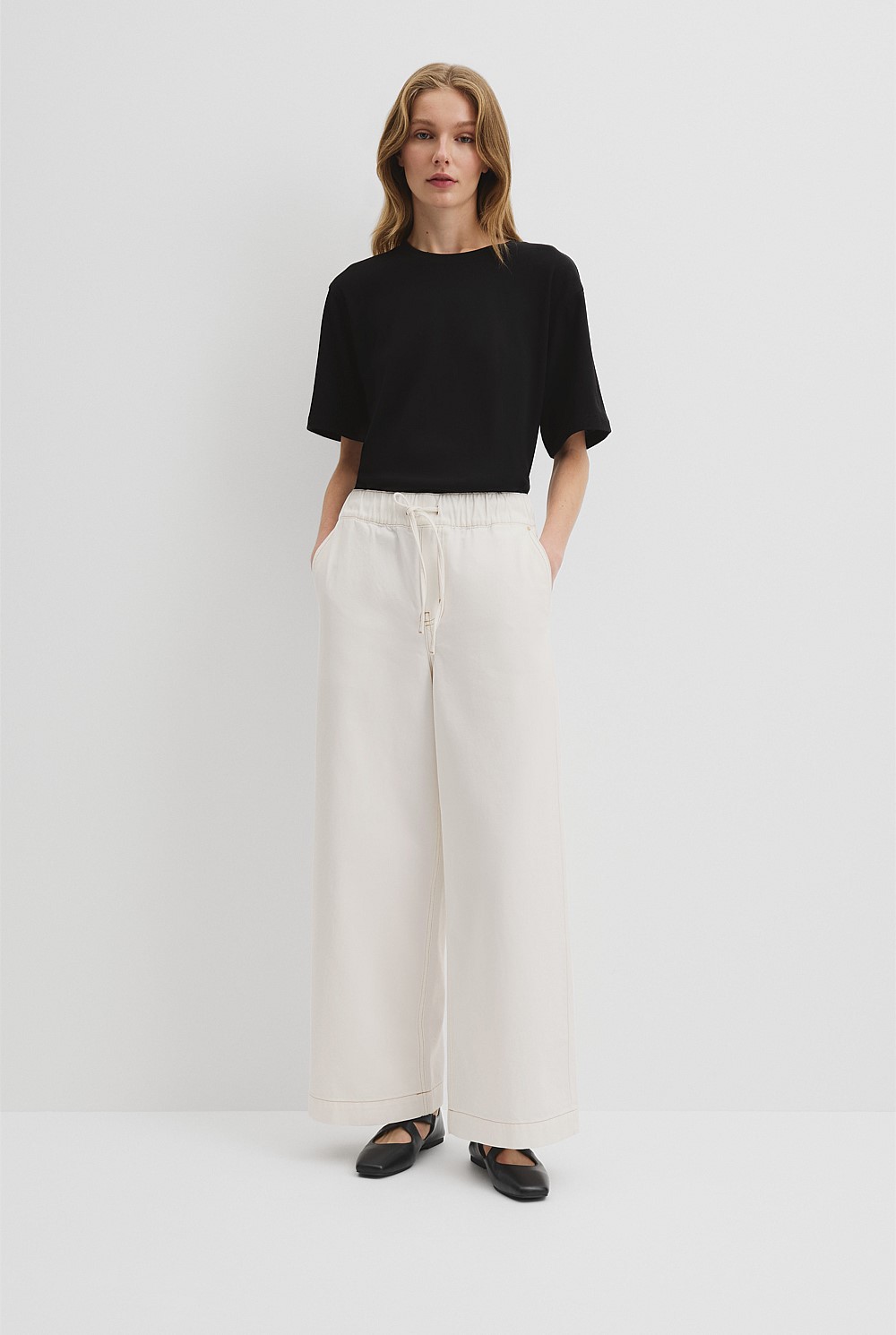 White Drawstring Jean - Pants | Country Road