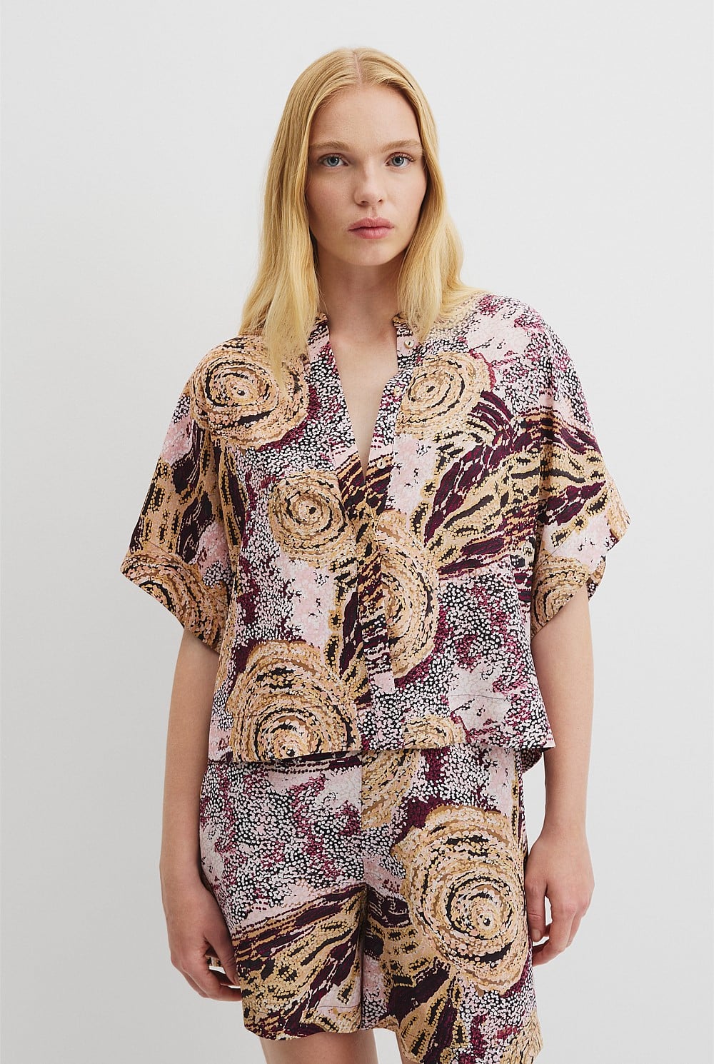 Memory & Movement Country Road x Ngali Silk Print Shirt - Coordinating ...
