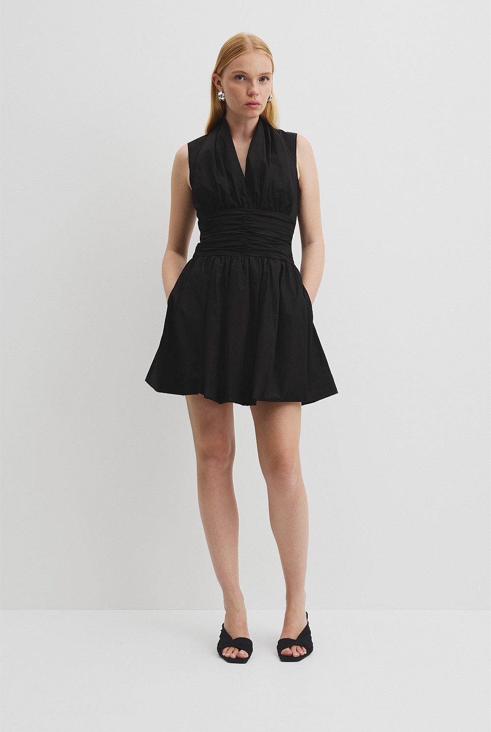 Black Gathered Hem Mini Dress - Event | Country Road