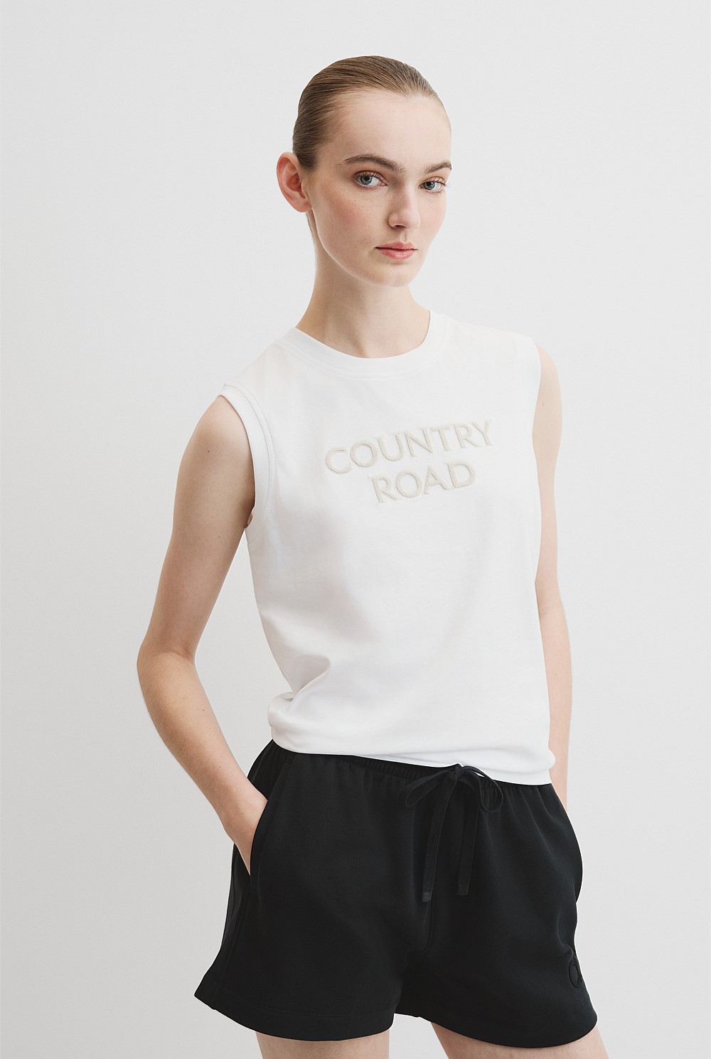 White Australian Cotton CR Tank - Holiday | Country Road
