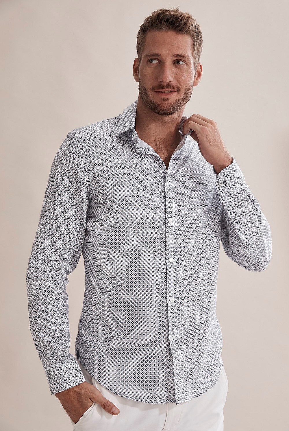 White Slim Tile Shirt - Casual Shirts | Country Road