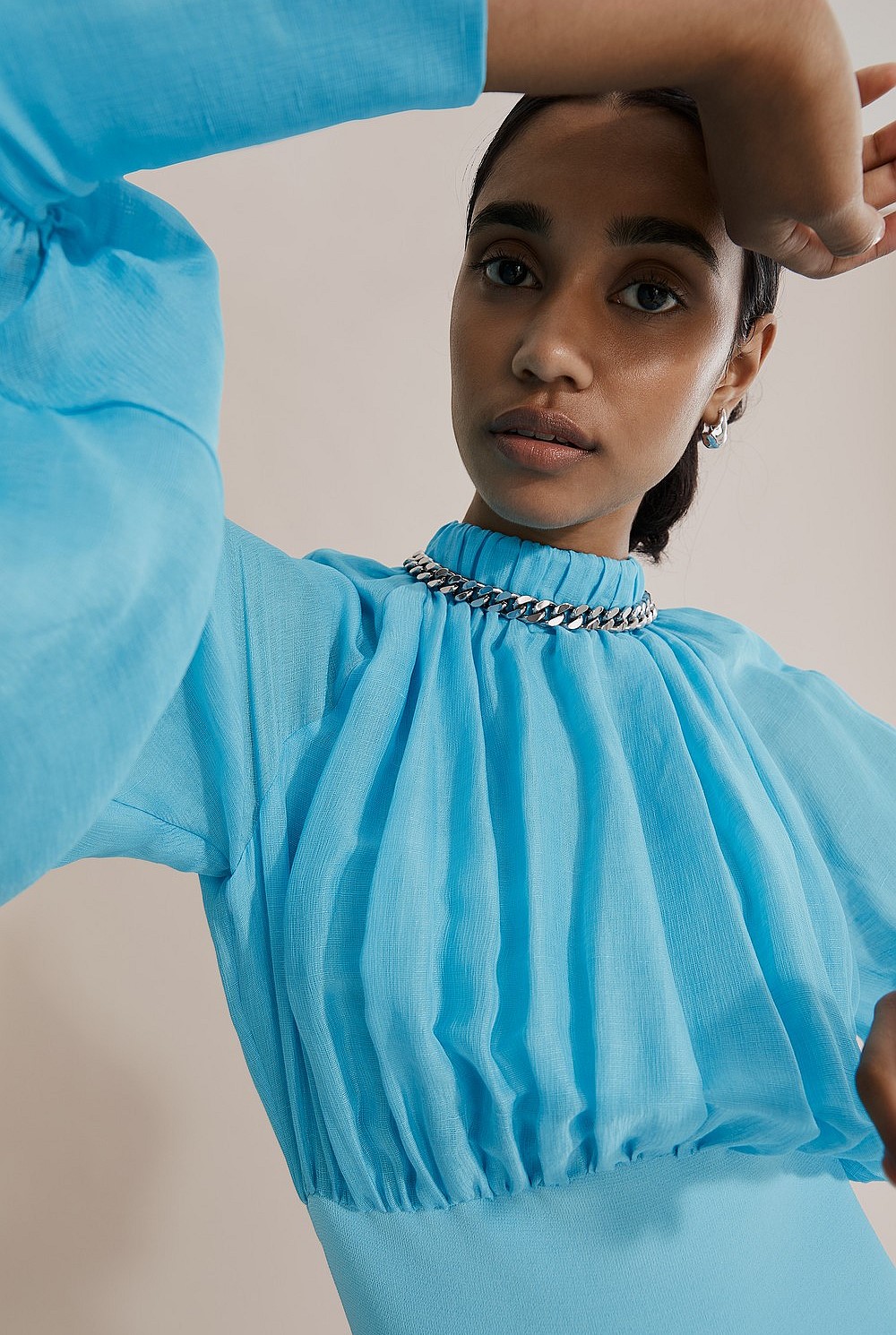 Opal Blue Basque Detail Dress - Dresses | Country Road