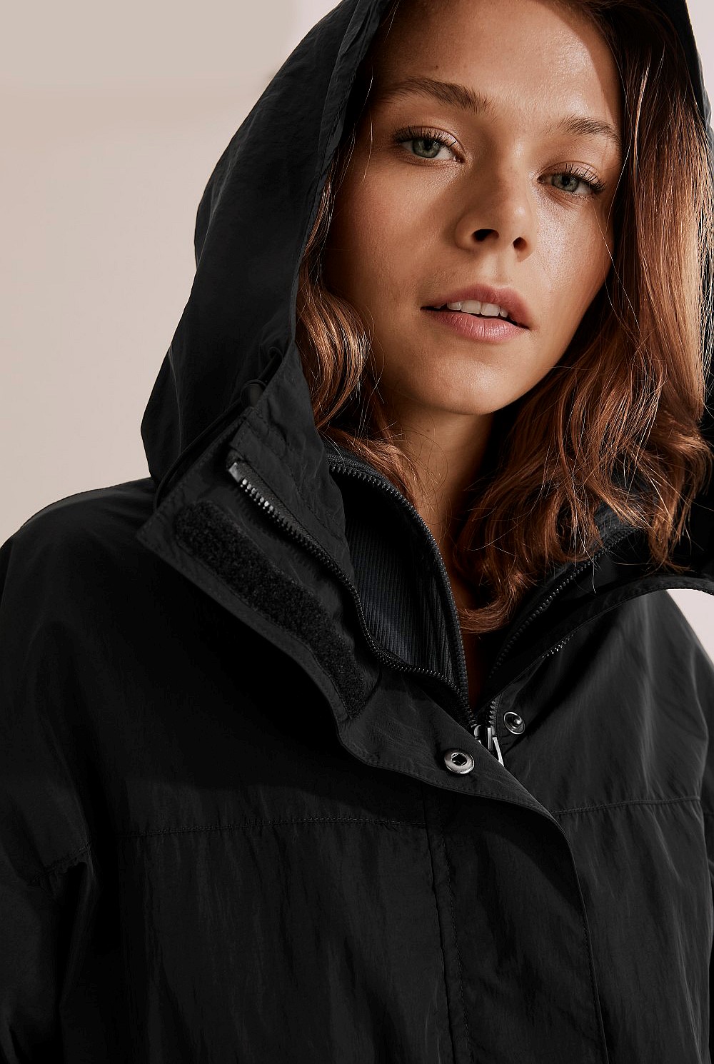 Black Recycled Nylon Longline Spray Jacket - Jackets & Coats | Country Road