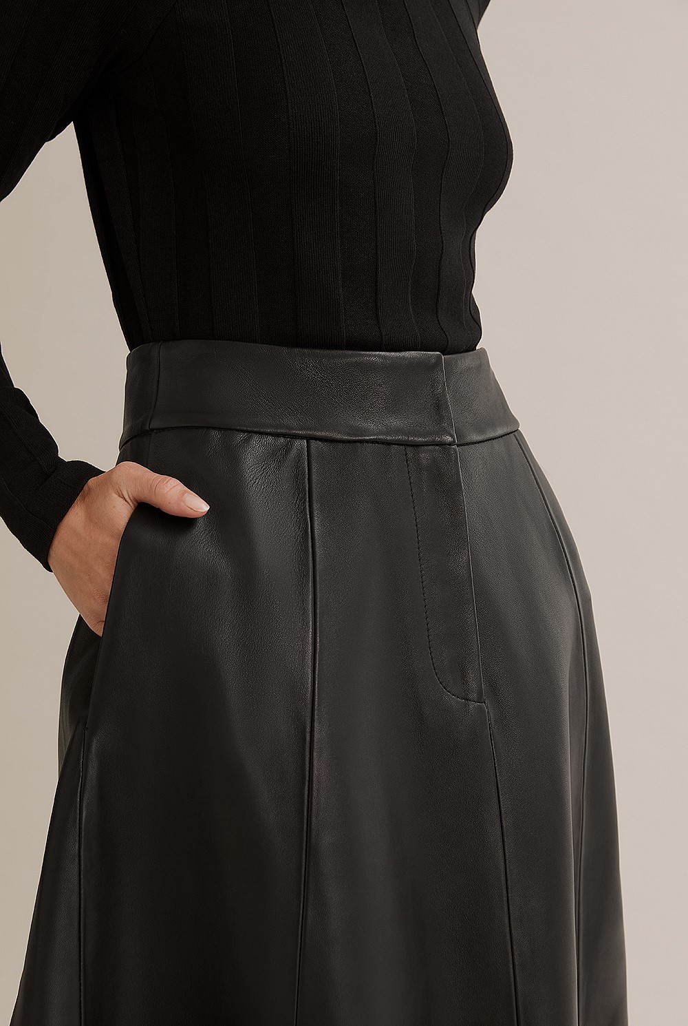 Black Leather Skirt - Skirts | Country Road