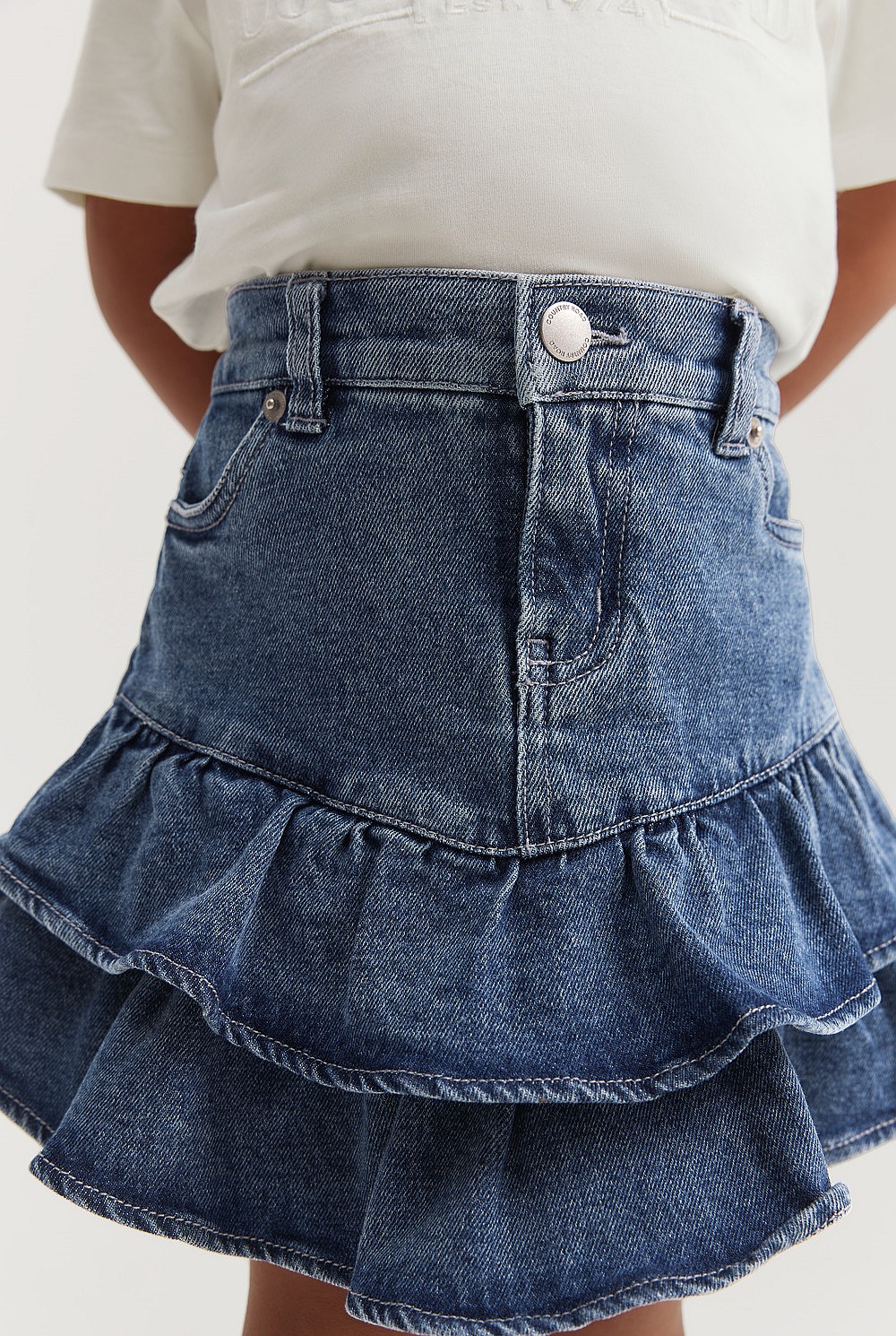 Indigo Denim Frill Skirt - Denim & Jeans | Country Road