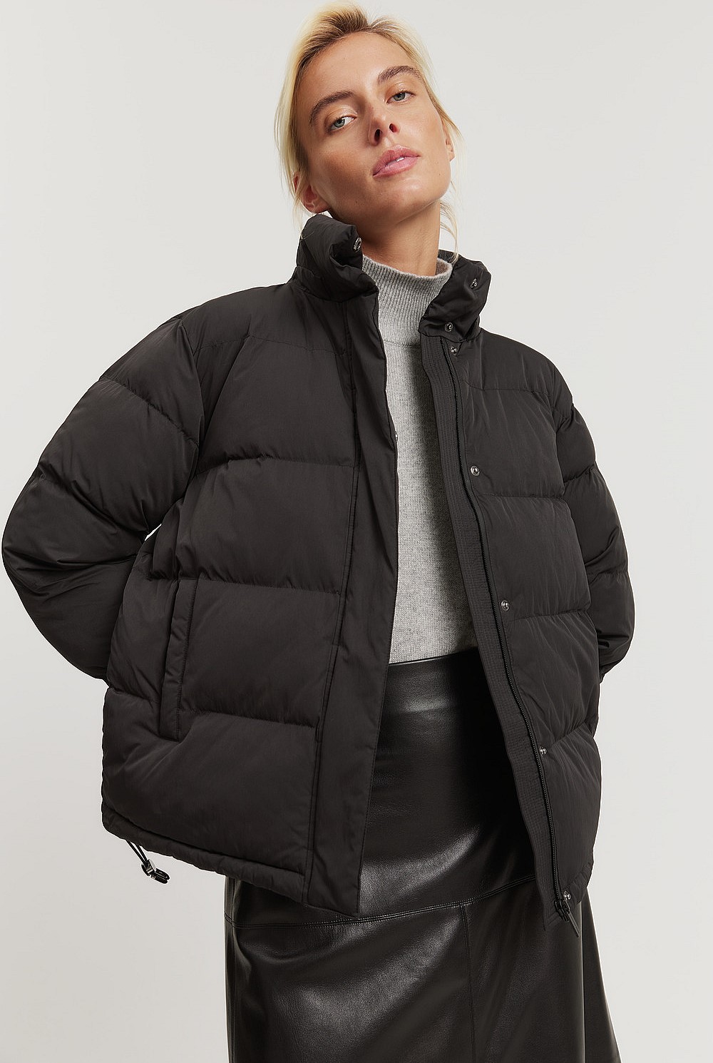 Black Recycled Polyester Puffer Jacket - Organically Grown or Recycled ...