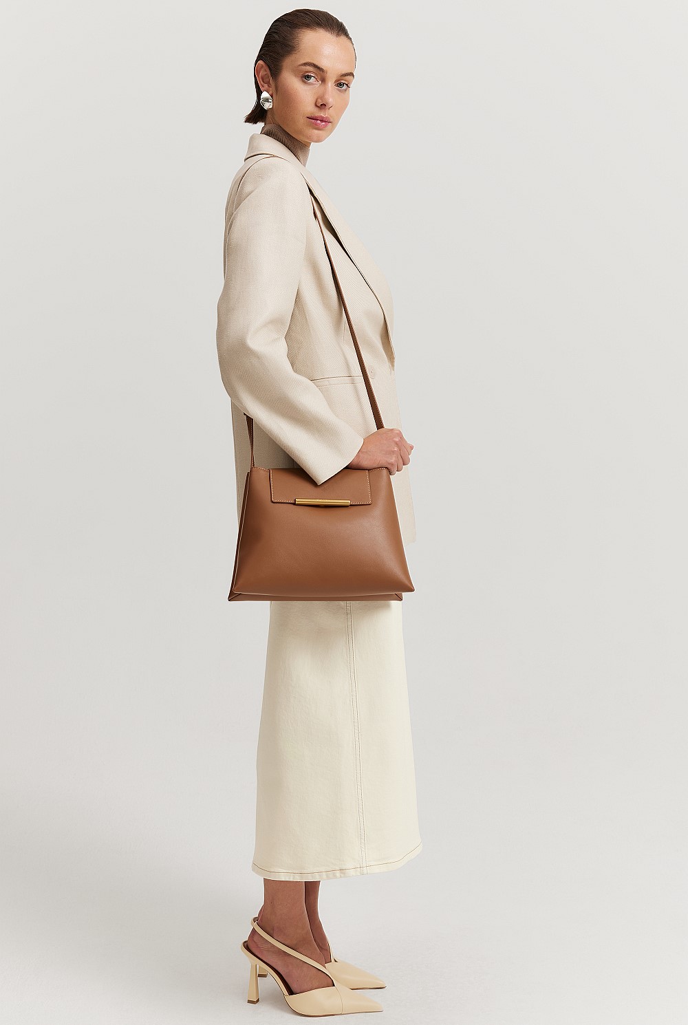 Tan Folded Detail Sling - Bags | Country Road