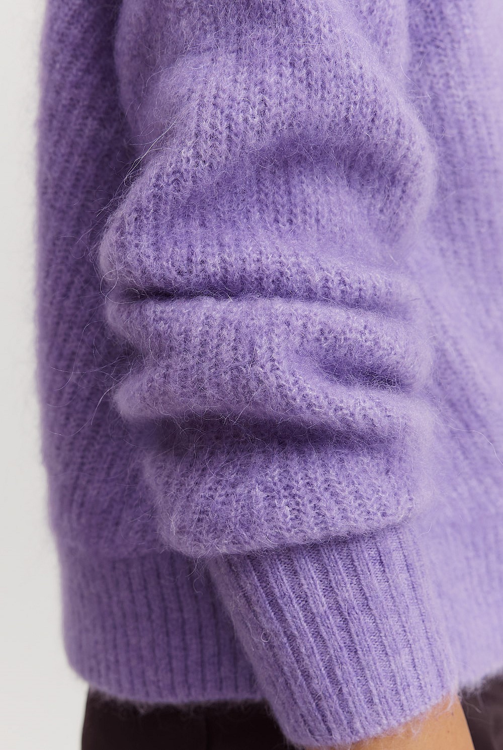 Deep Lilac Brushed Crop Cardigan - Knitwear | Country Road