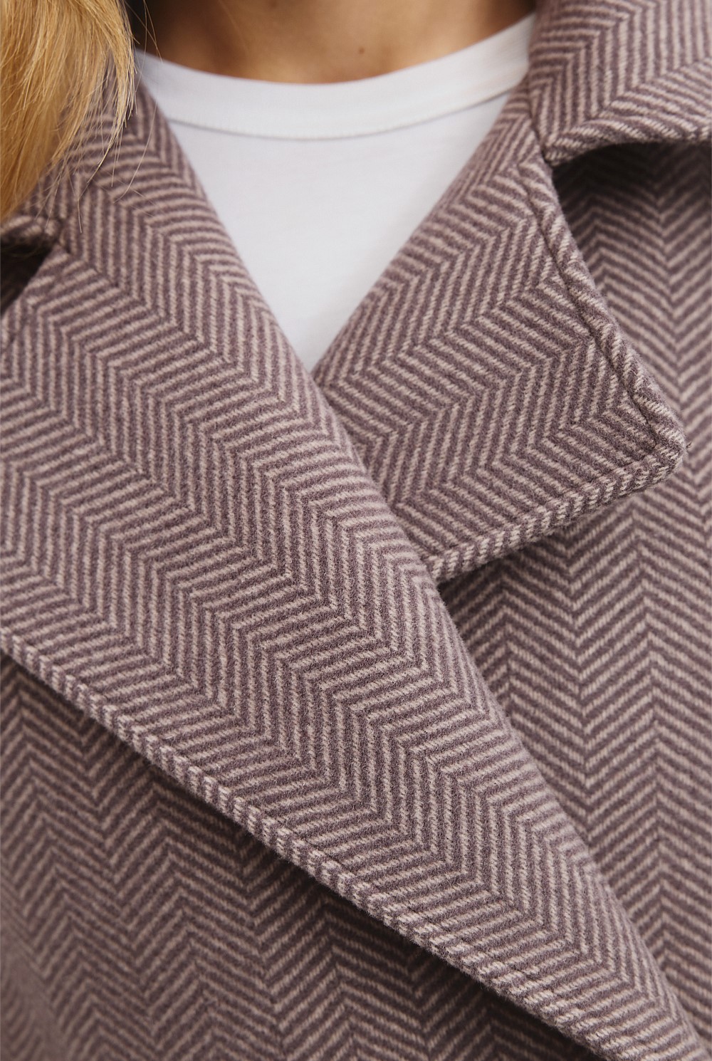 Dove Herringbone Peacoat - Jackets & Coats | Country Road